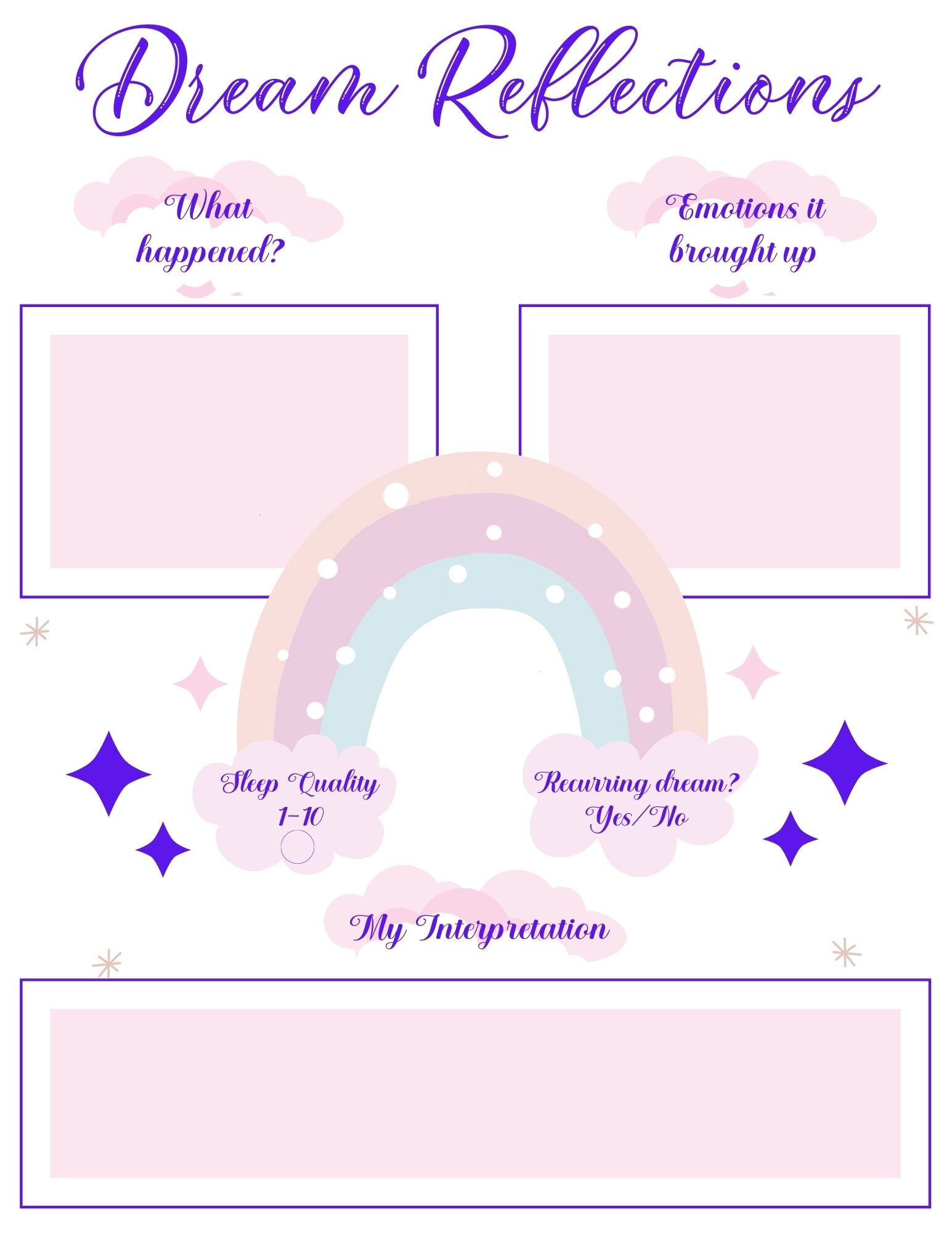 Dream Reflections Printable Journal - Etsy