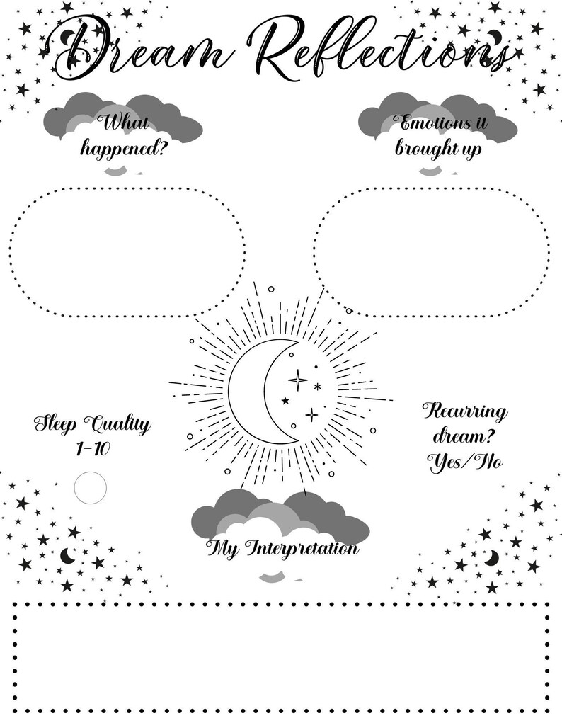 Dream Reflections Printable Journal - Etsy