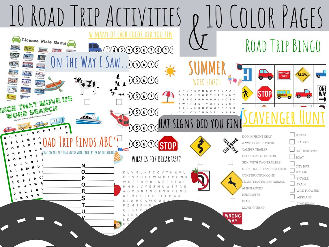 Family Road Trip Planner, Kids Road Trip Games Printable, Family ...