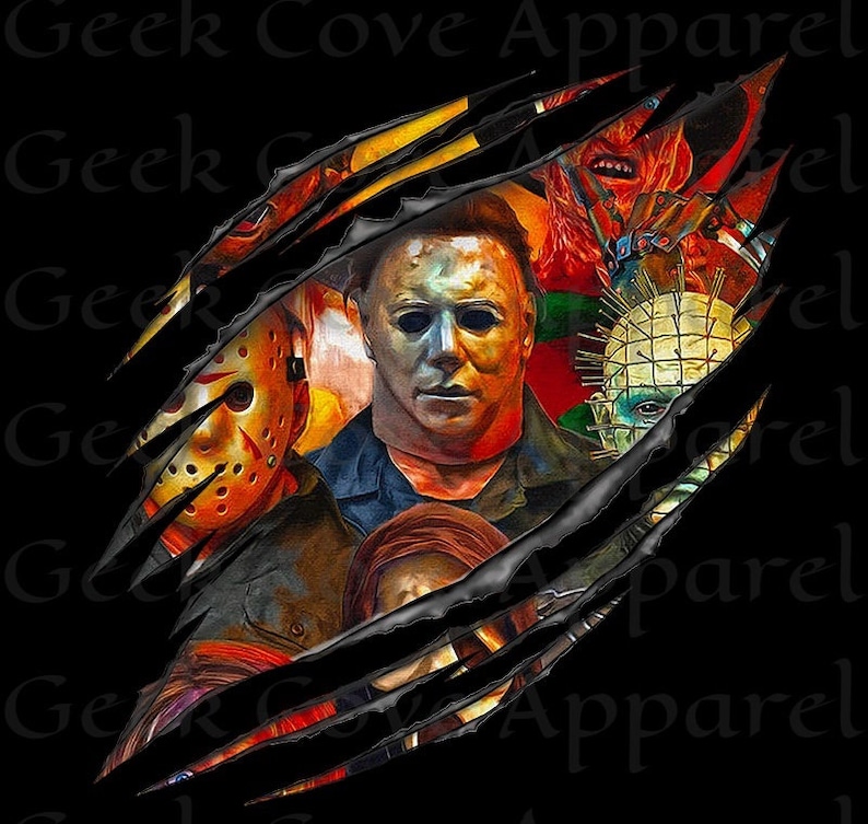 Halloween Michael Myers and the Crew Digital Silhouette PNG Clip Art ...