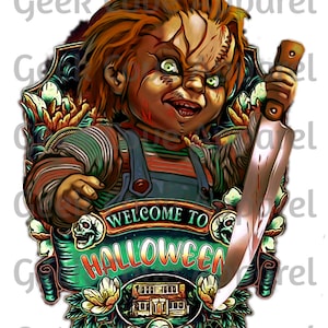 Halloween Chucky, Digital Silhouette PNG Clip Art for All Your Designs ...