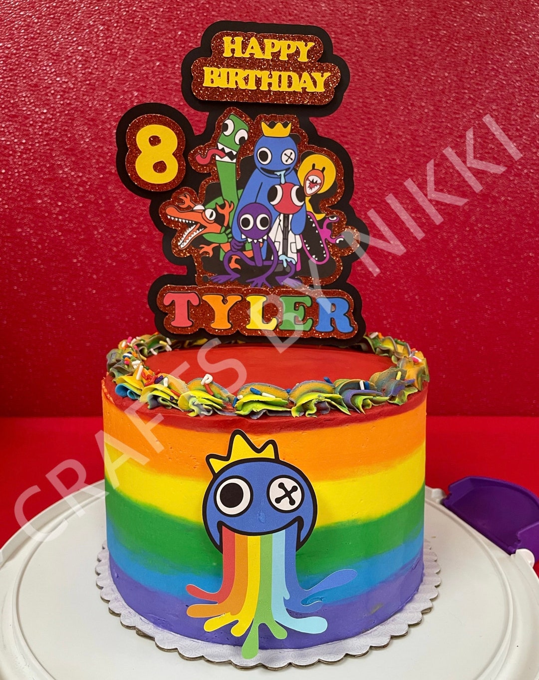 Rainbow Friends Personalized Cake Topper - Etsy