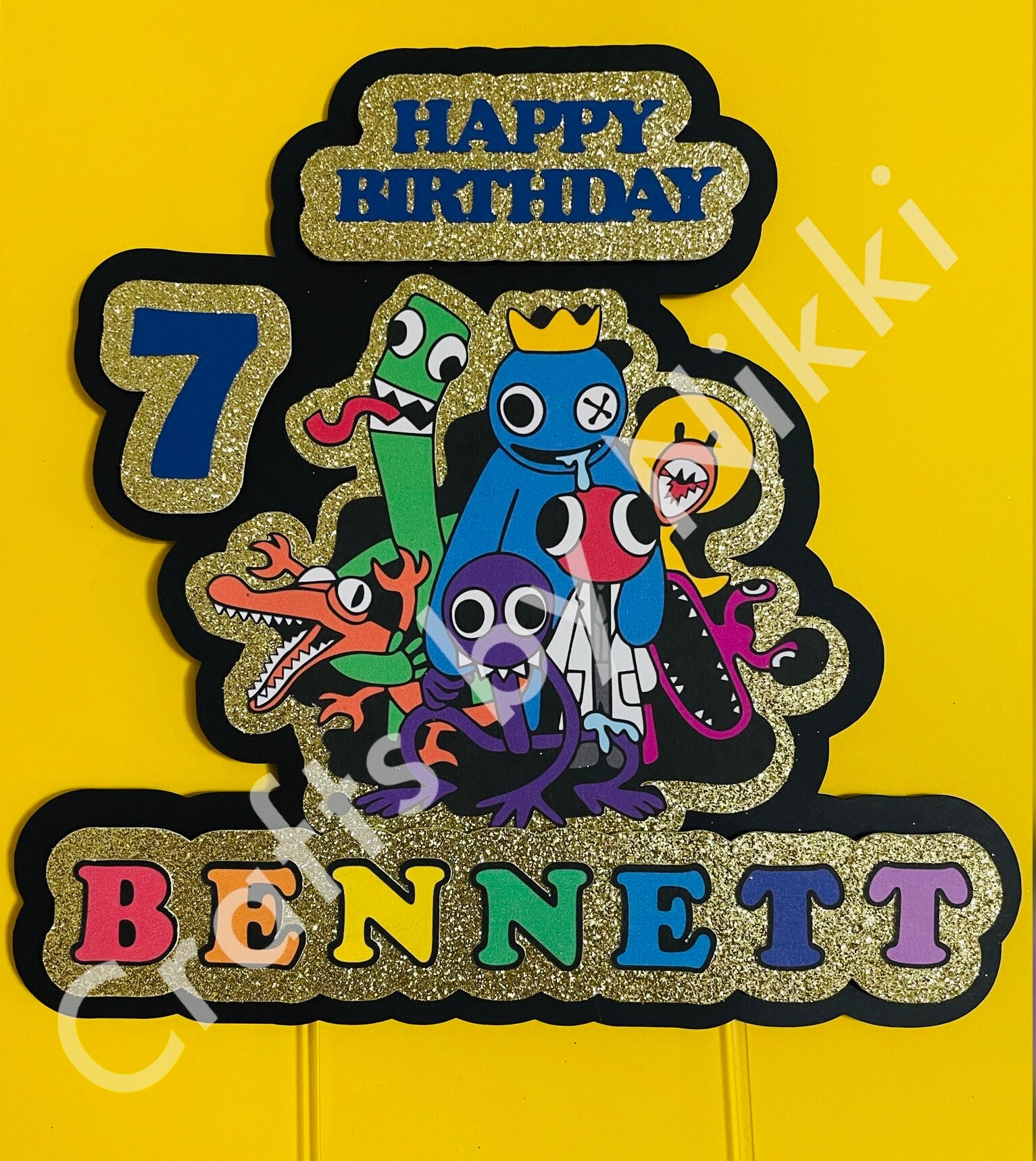 Rainbow Friends Personalized Cake Topper - Etsy