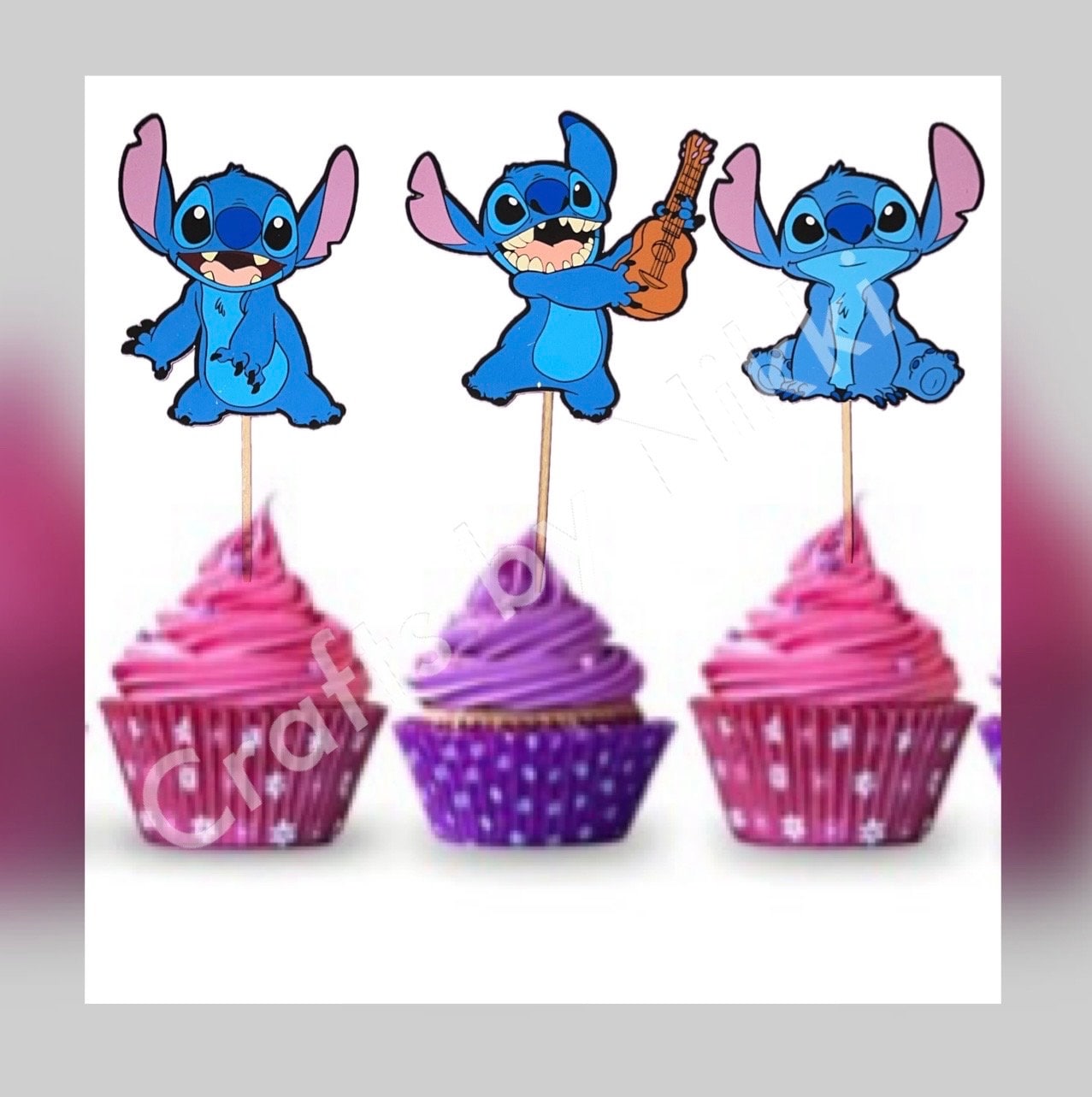 Stitch Cupcake Toppers - Etsy