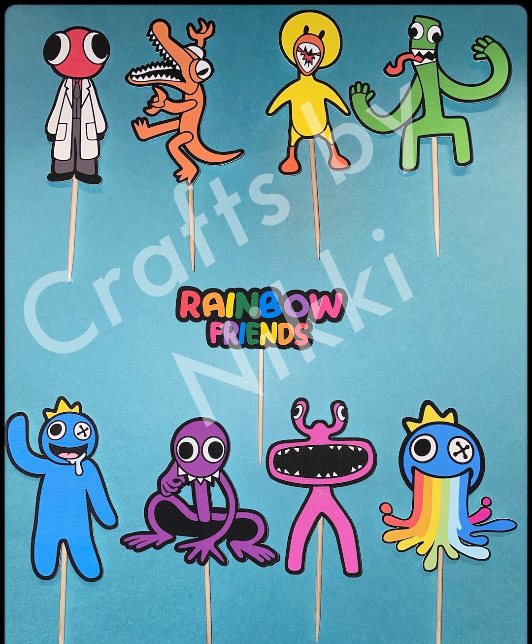 Rainbow Friends Cupcake Toppers - Etsy
