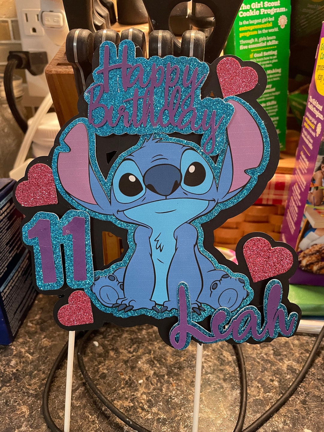 Stitch Personalized Cake Topper - Etsy