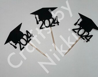 Graduation Cupcake Toppers Grad 2024 Graduation Party Toppers 2024 ...