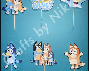 Printable Bluey Cupcake Toppers Bluey Cupcake Toppers Birthday Cupcake ...