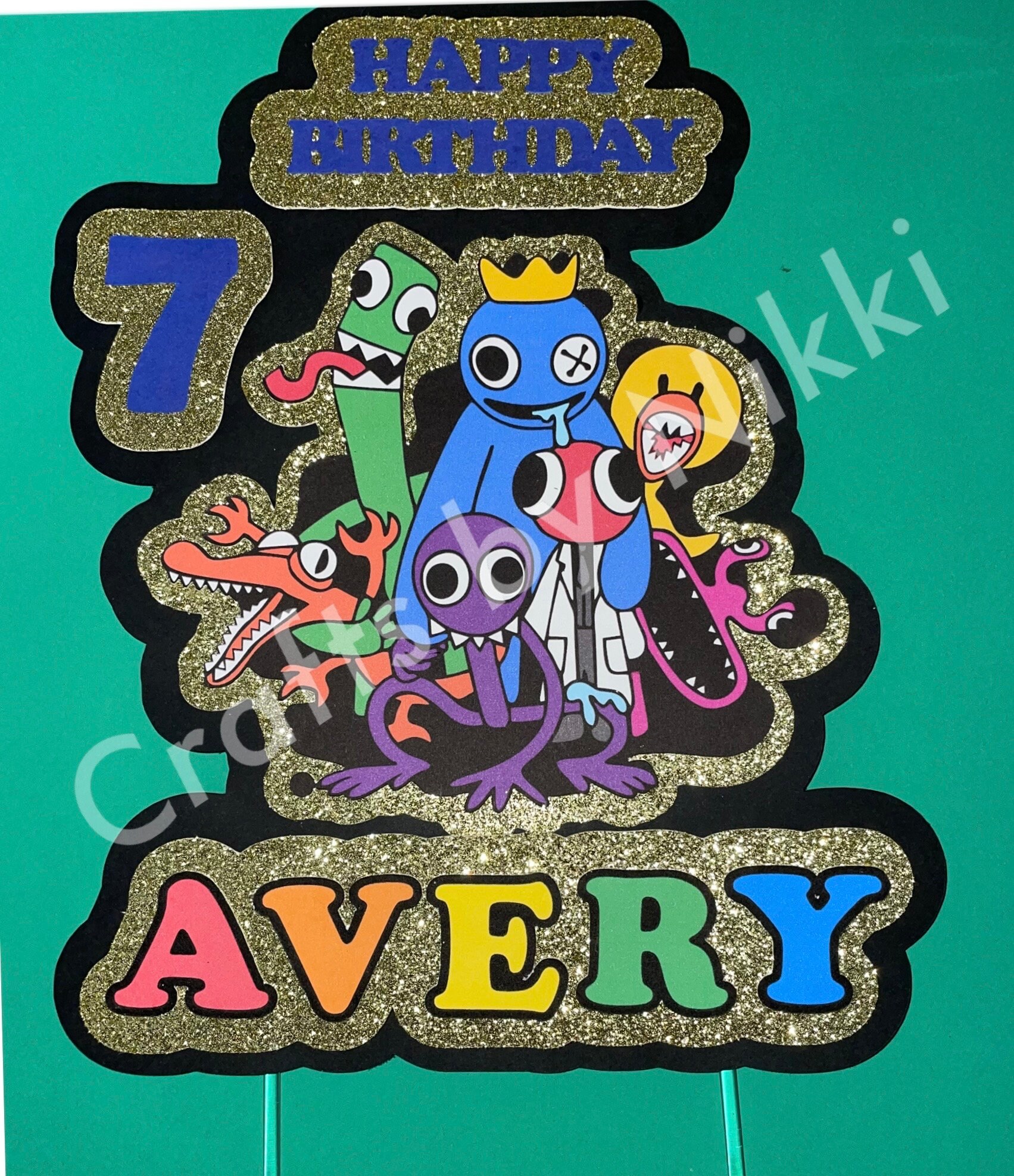 Rainbow Friends Personalized Cake Topper - Etsy