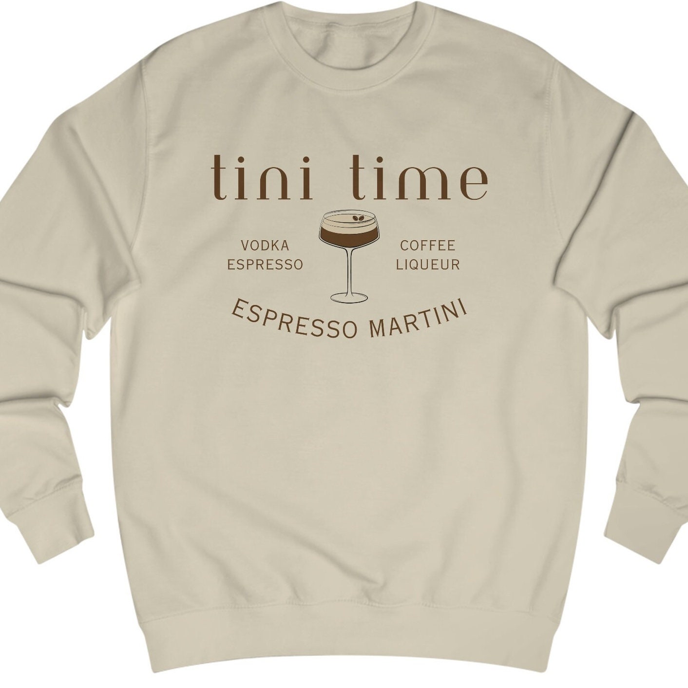 Tini Time Espresso Martini Crew Neck Sweatshirt - Etsy