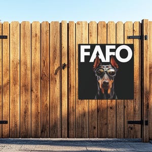 Doberman FAFO Black Background Metal Art Sign - Etsy