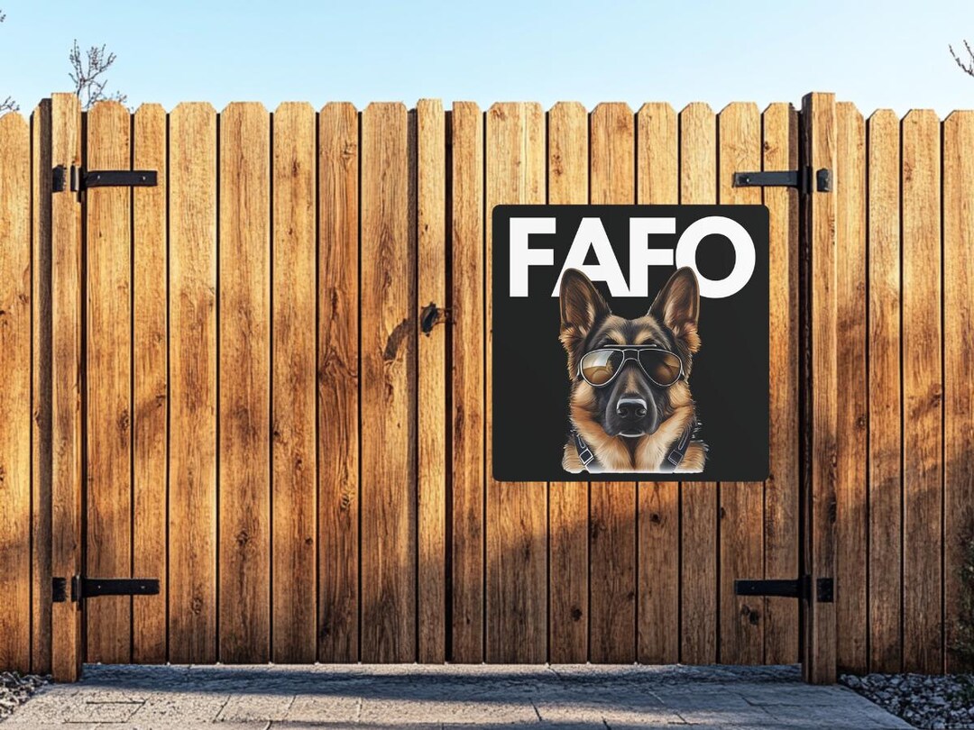 German Shepherd FAFO Black Background Metal Art Sign - Etsy