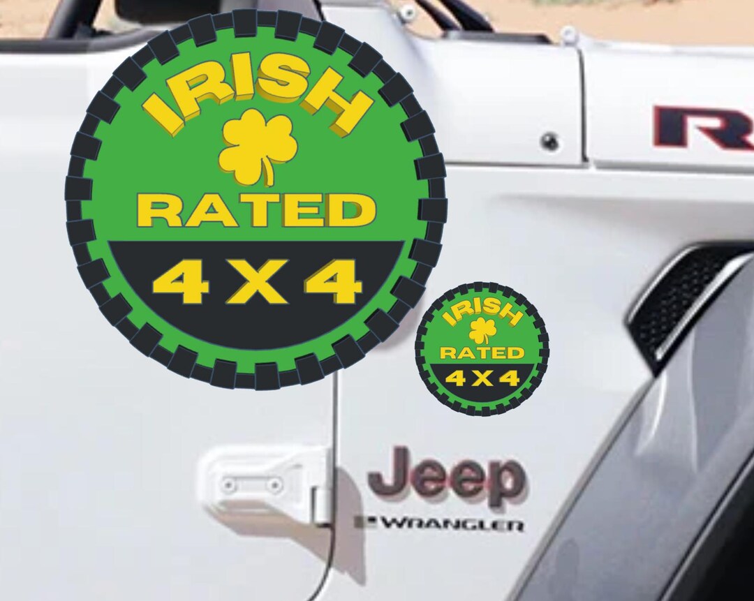 3D Irish RATED 4x4 Magnetic Badge for SUV Jeep Car St Patricks Day ...