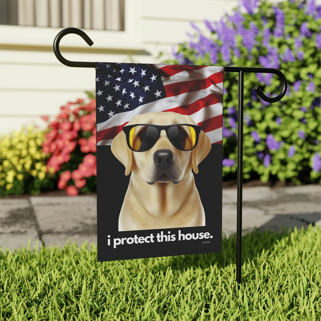 Yellow Lab Flag, Garden Flag, I Protect This House, Patriotic, USA ...