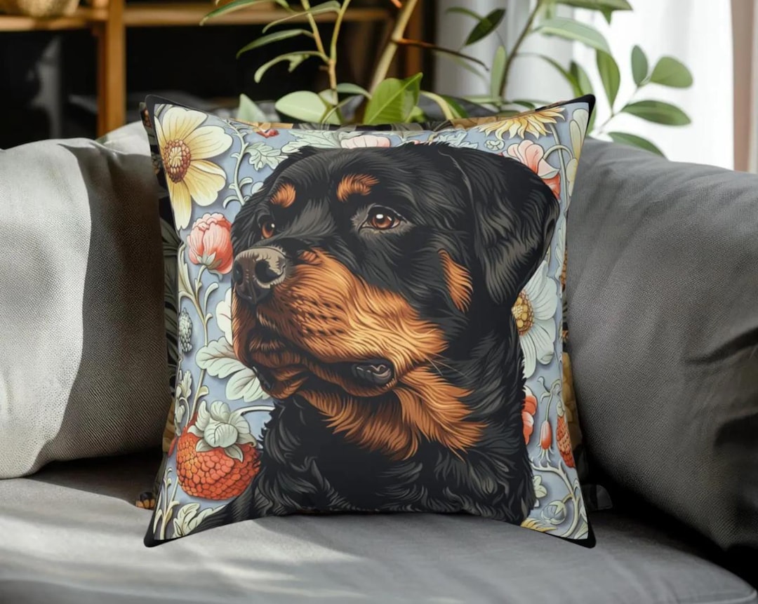 Rottweiler William Morris Style Light Colors Gift Dog Lover Spun ...