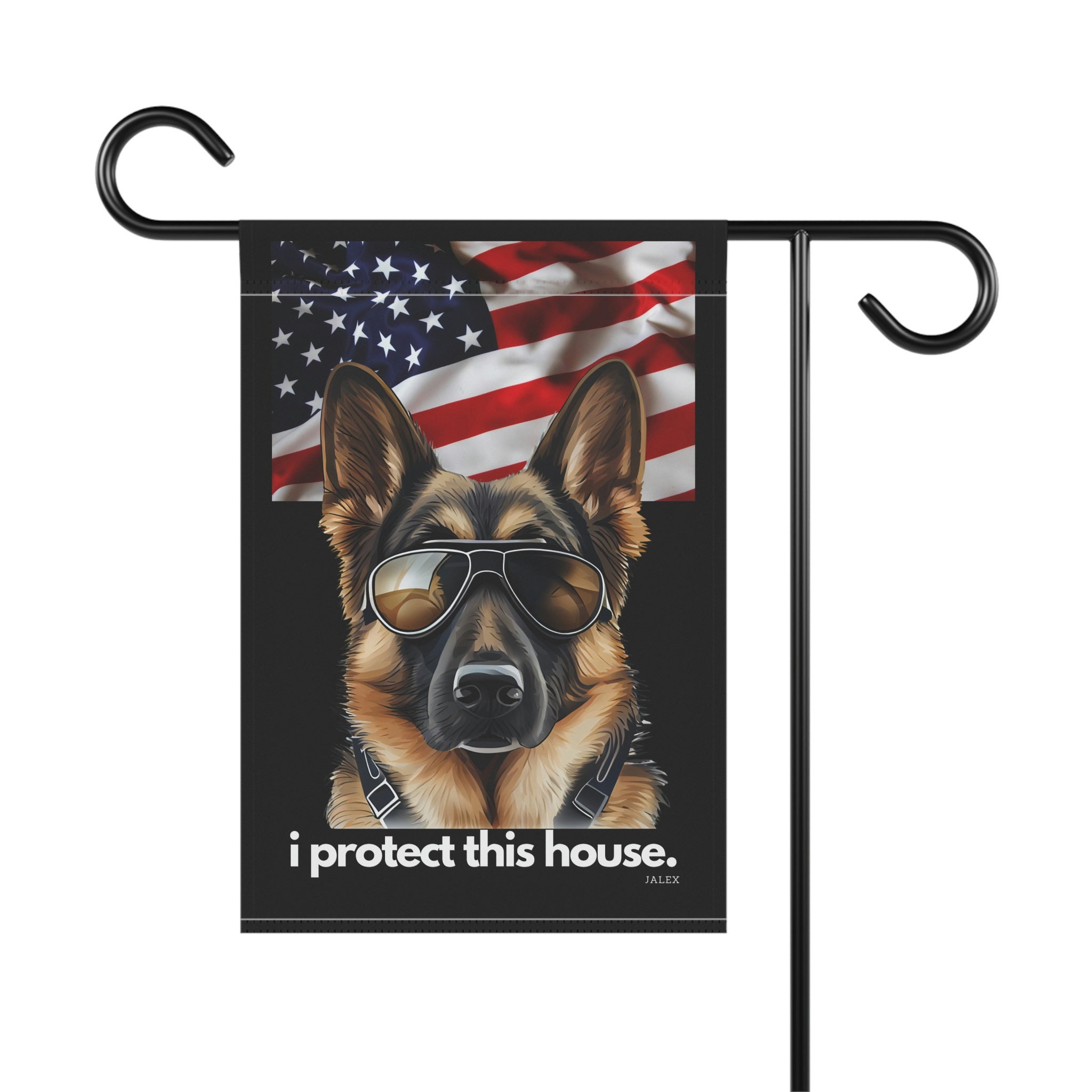 German Shepherd Flag, Garden Flag, I Protect This House, Patriotic, USA ...