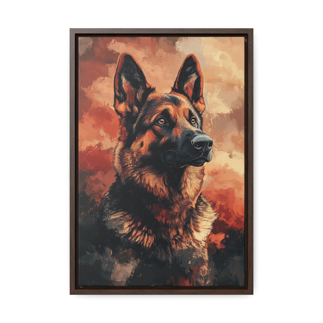 German Shepherd Abstract Painting Print Gallery Canvas Wraps, Vertical ...
