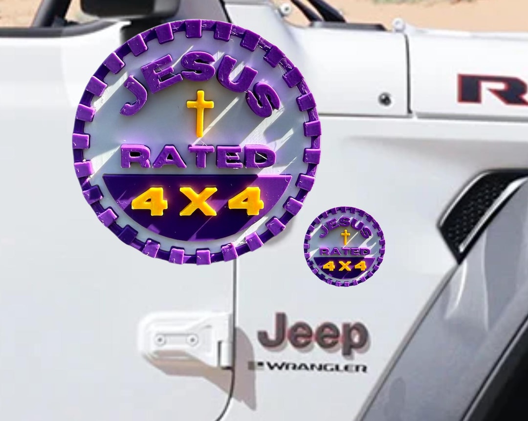 3D Jesus RATED 4x4 3 Inch Magnetic Badge for Jeep Car Great Gift Idea ...