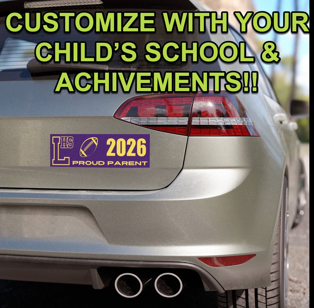 High School | Proud Parent | Car Magnet Graduation Year Sports and ...