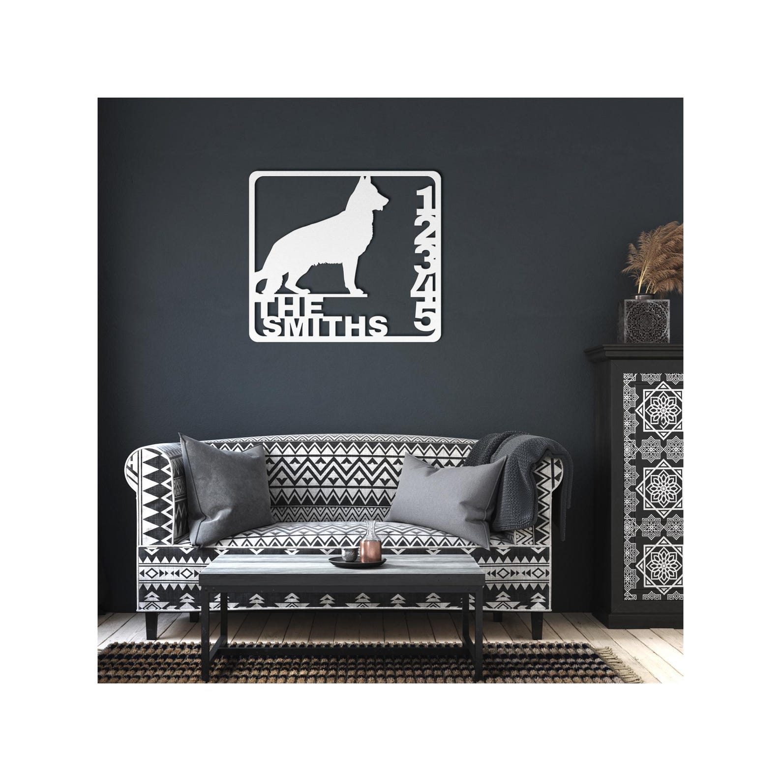 German Shepherd Customized Address Family Metal Die Cut Sign - Etsy