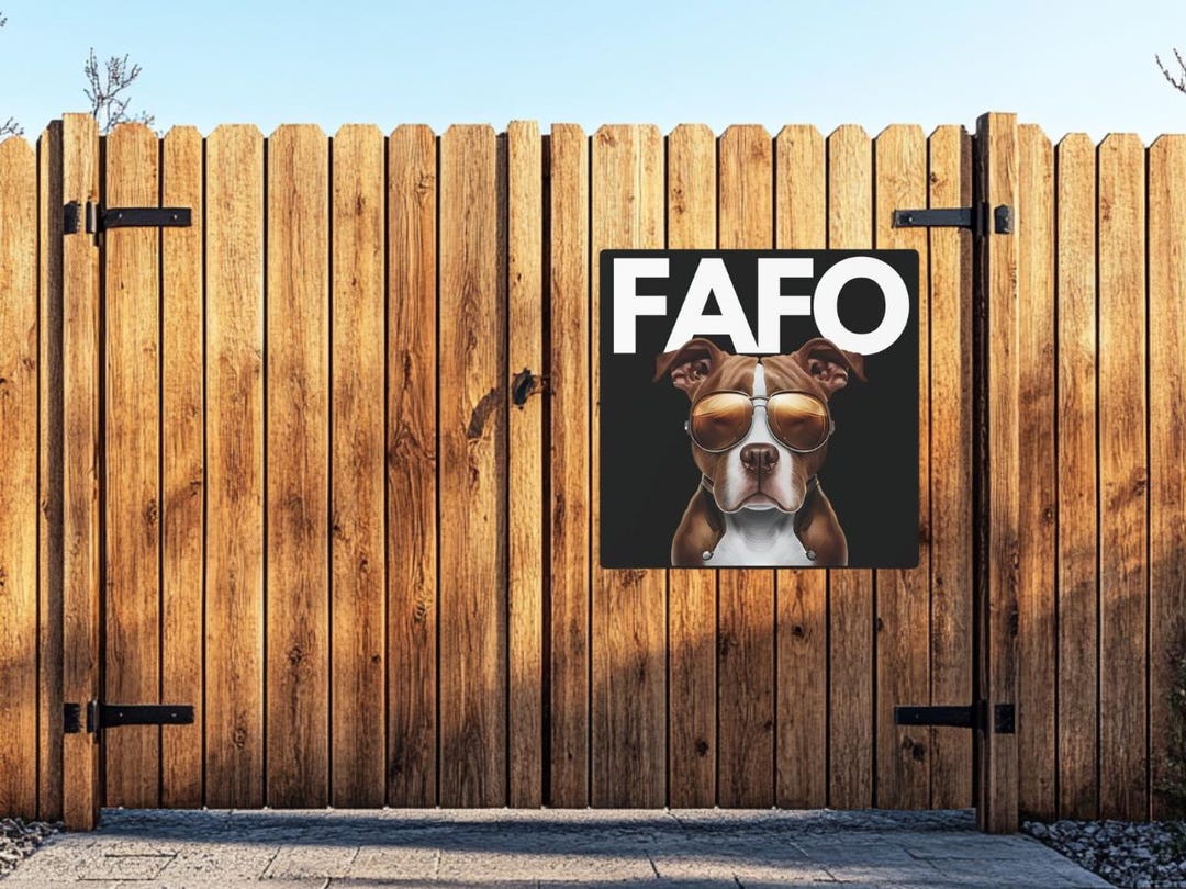 Pittie FAFO Black Background Metal Art Sign - Etsy