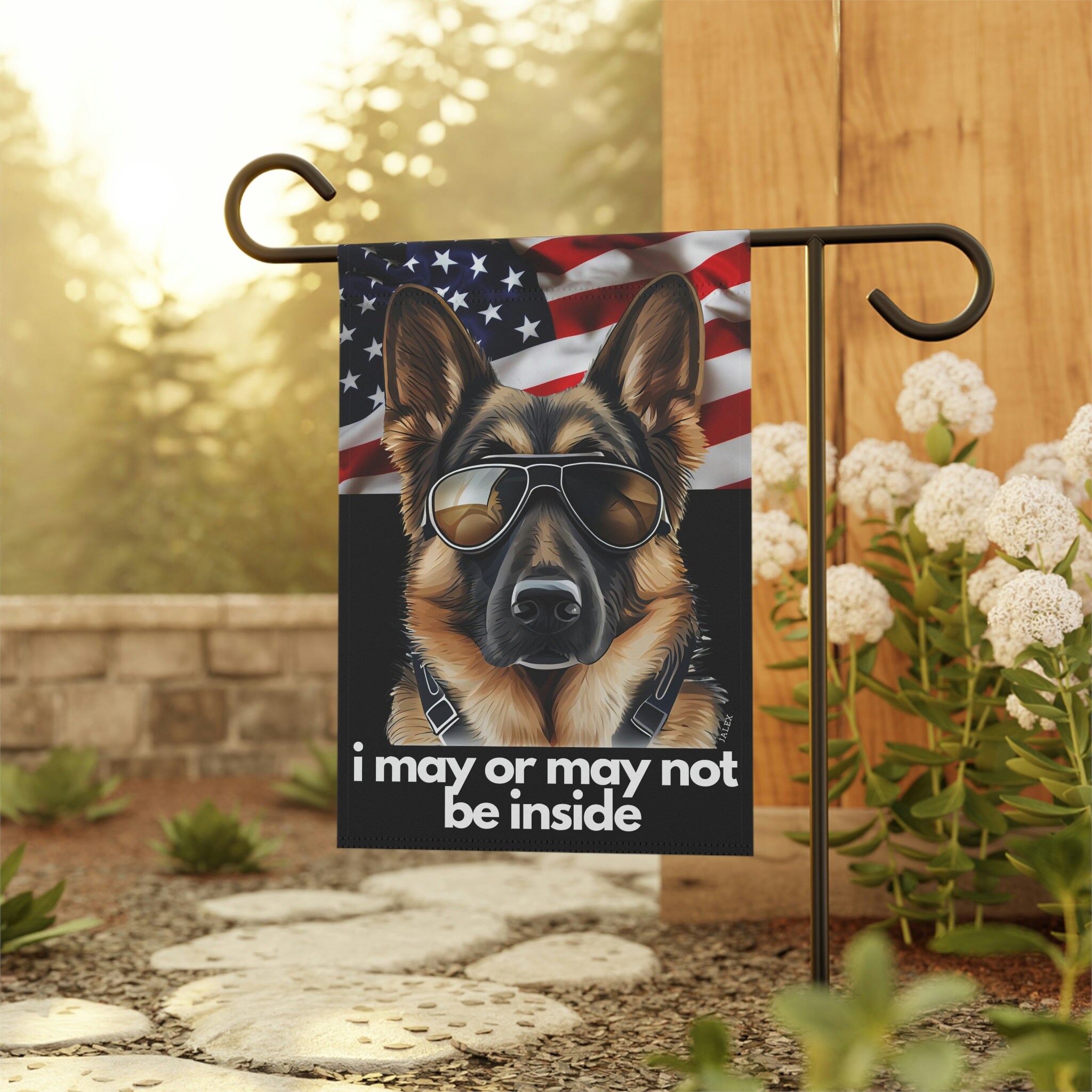 German Shepherd Flag, Garden Flag, I May or May Not Be Inside ...