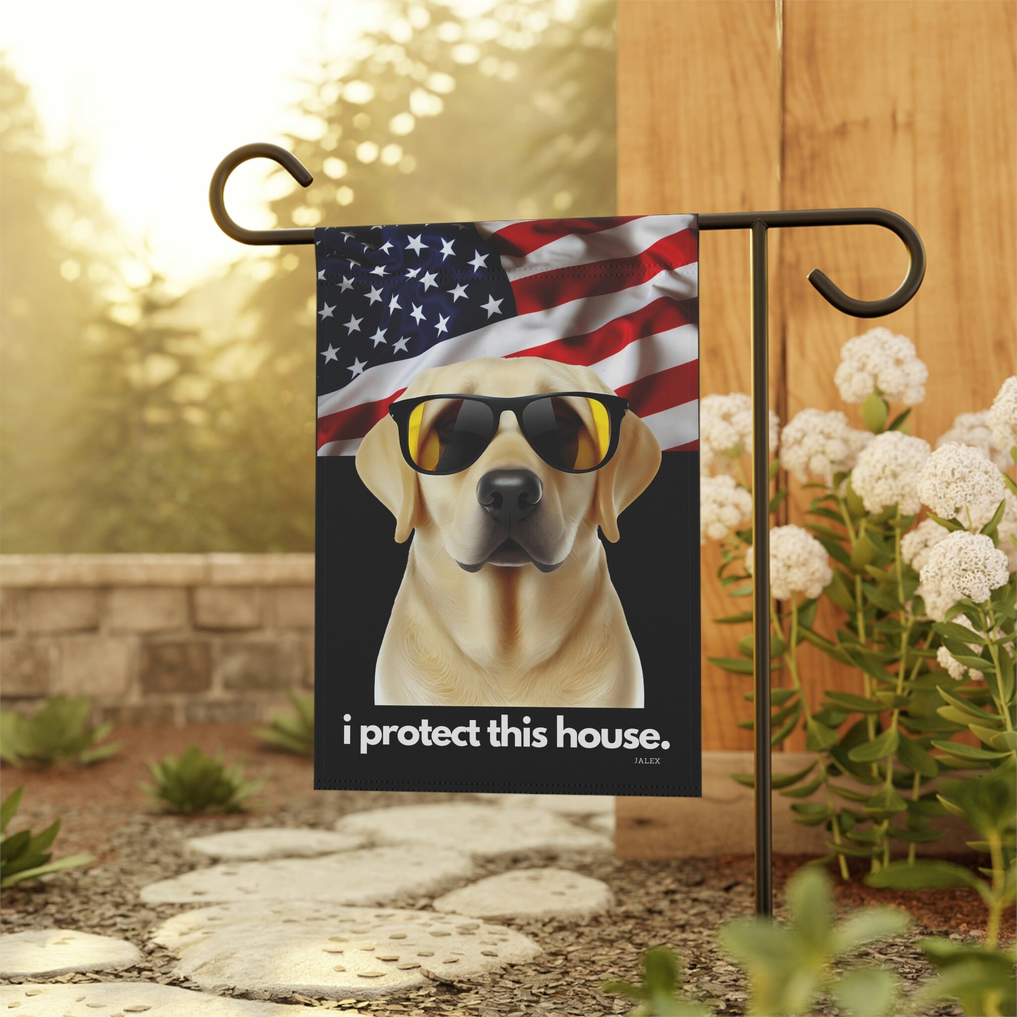 Yellow Lab Flag, Garden Flag, I Protect This House, Patriotic, USA ...