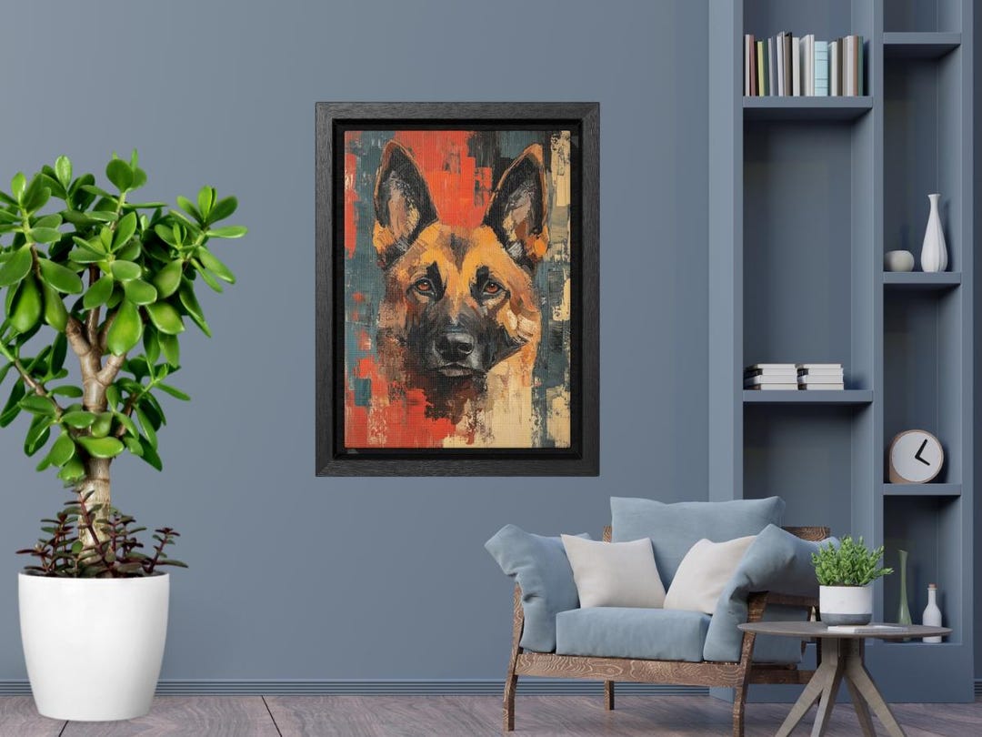 German Shepherd Abstract Painting Print | Gallery Canvas Wraps ...