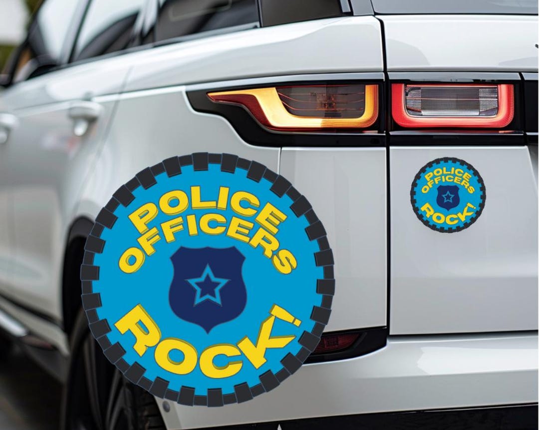 3D Police Officers Rock! 3 Inch Magnetic Badge First Responder for Jeep ...