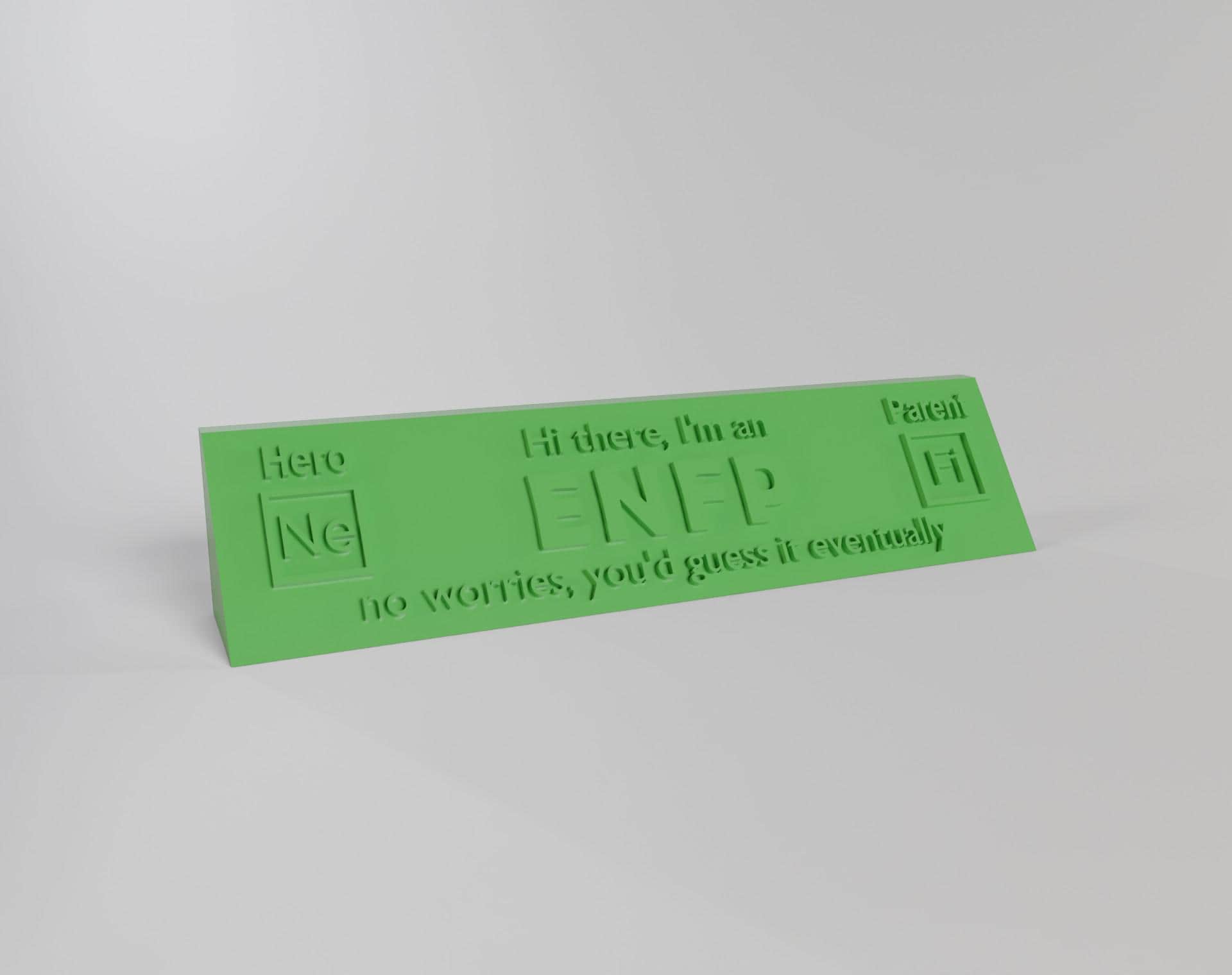 ENFP Desktop Nameplate 3D Print File (STL) [MBTI] - Etsy