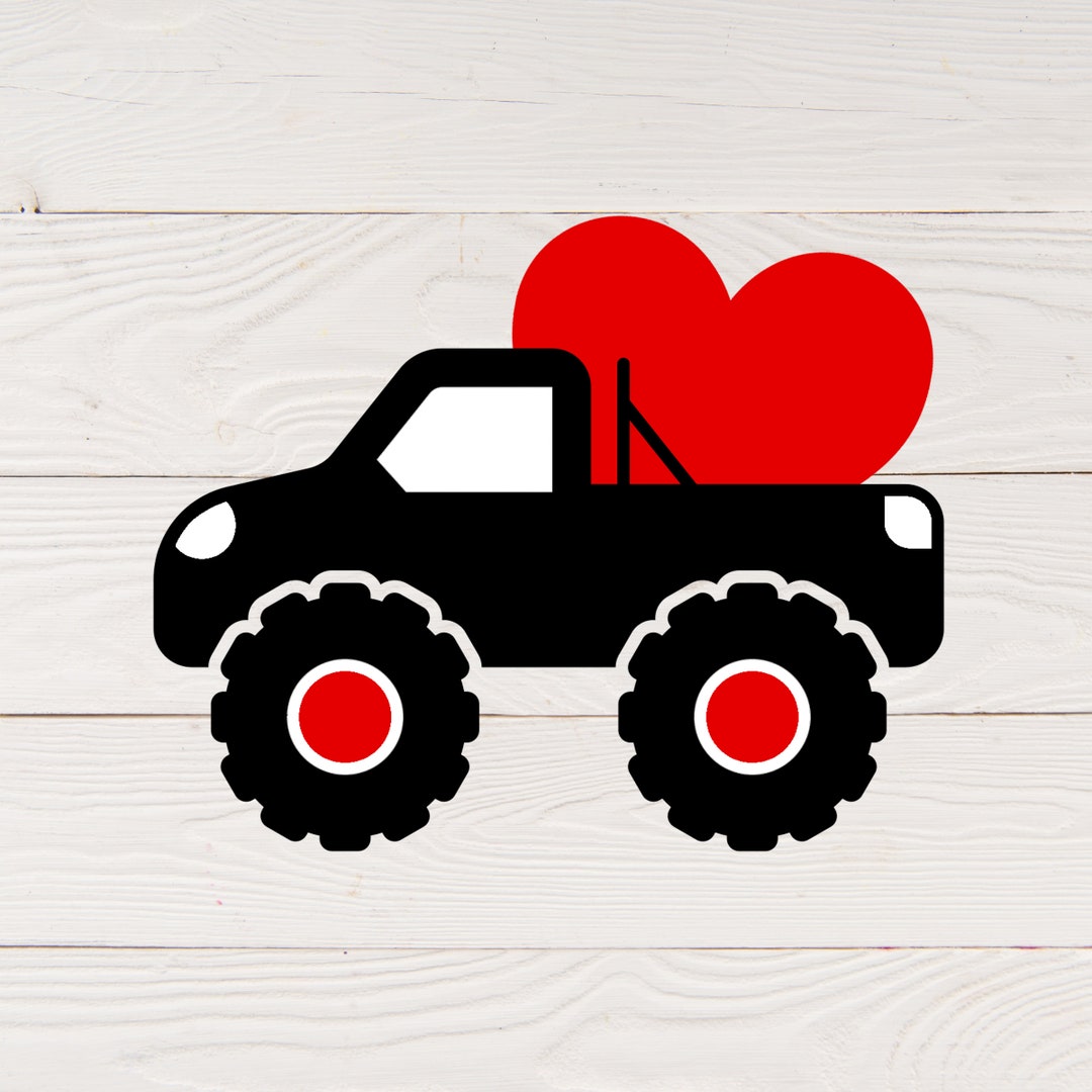Monster Truck Valentine Svg | Valentine Monster Truck Svg | Boy ...