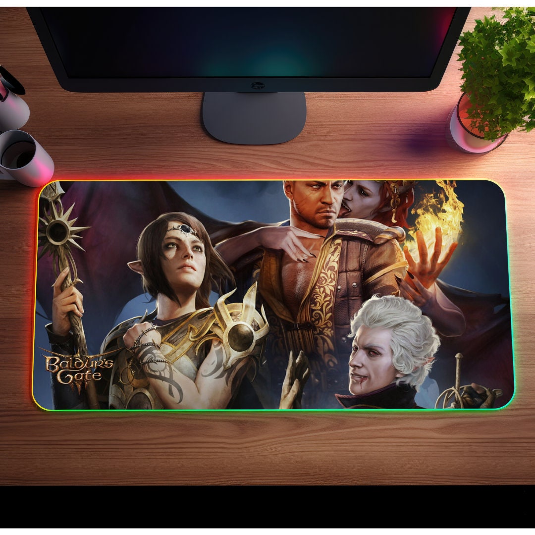 Illuminated BG3 Gaming Mouse Pad Extra Large for Gifted Gamers Baldurs ...