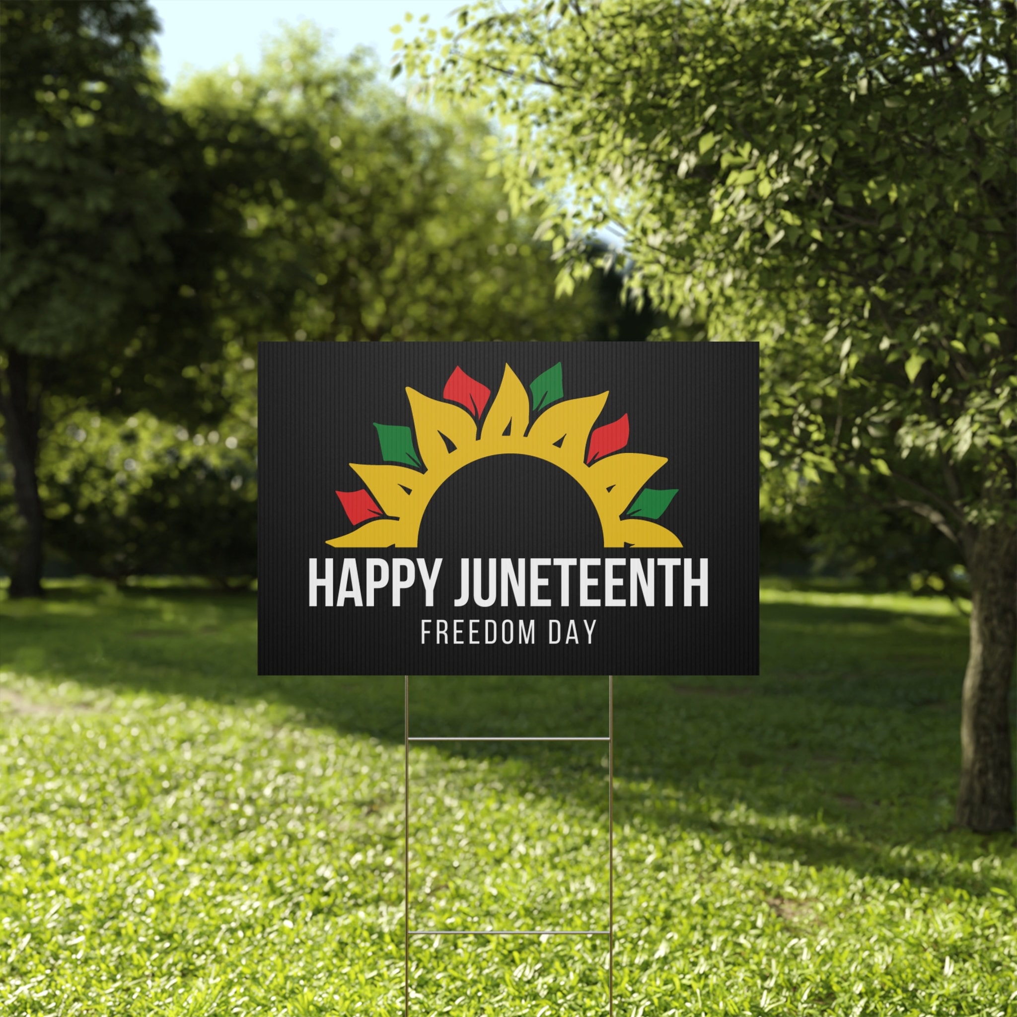 Happy Juneteenth Plastic Yard Sign Outdoor Decoration Freedom Day 1865 ...