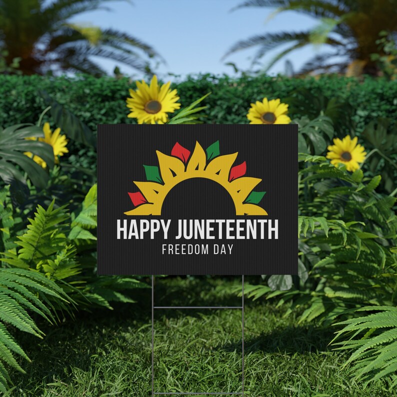 Happy Juneteenth Plastic Yard Sign Outdoor Decoration Freedom Day 1865 ...
