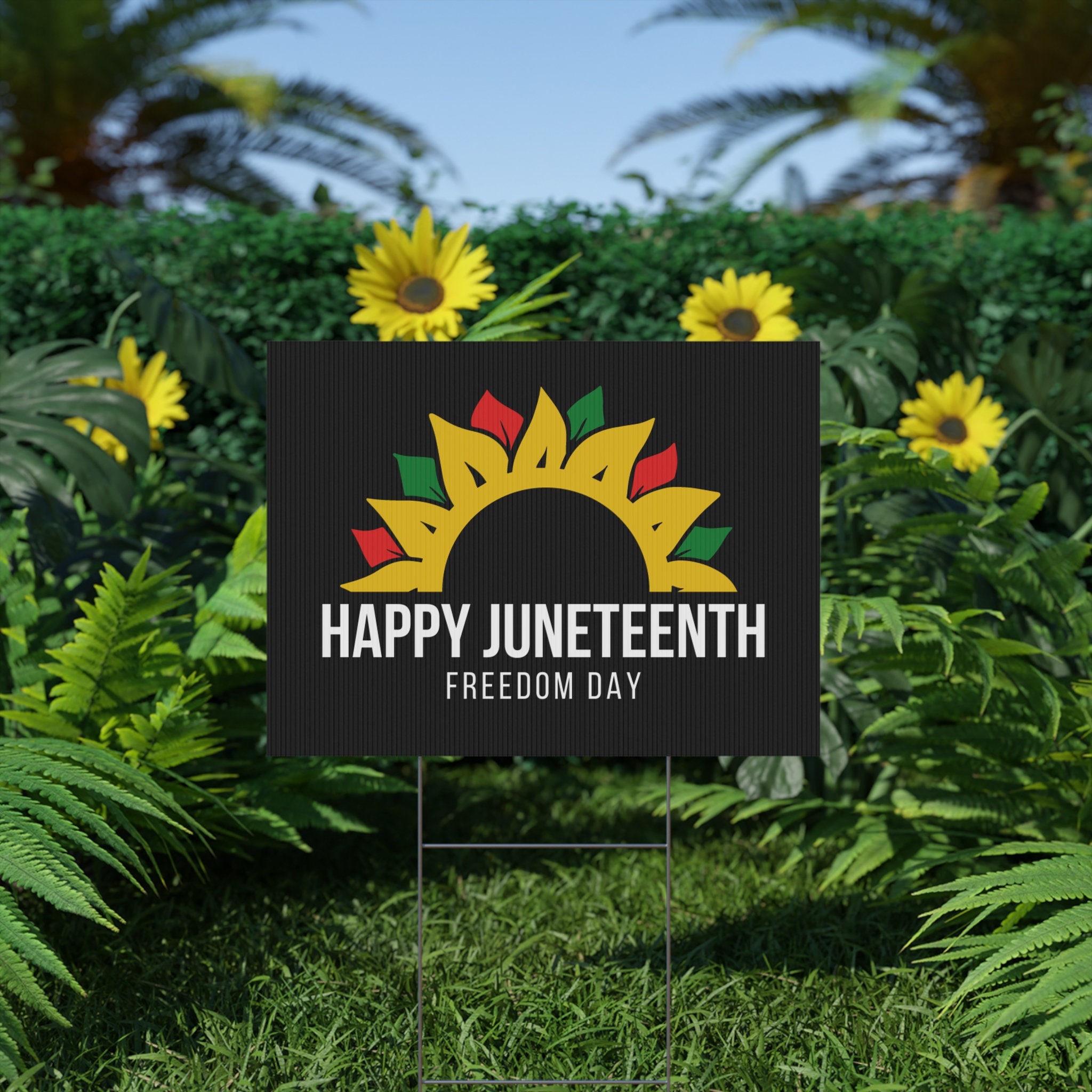 Happy Juneteenth Plastic Yard Sign Outdoor Decoration Freedom Day 1865 ...