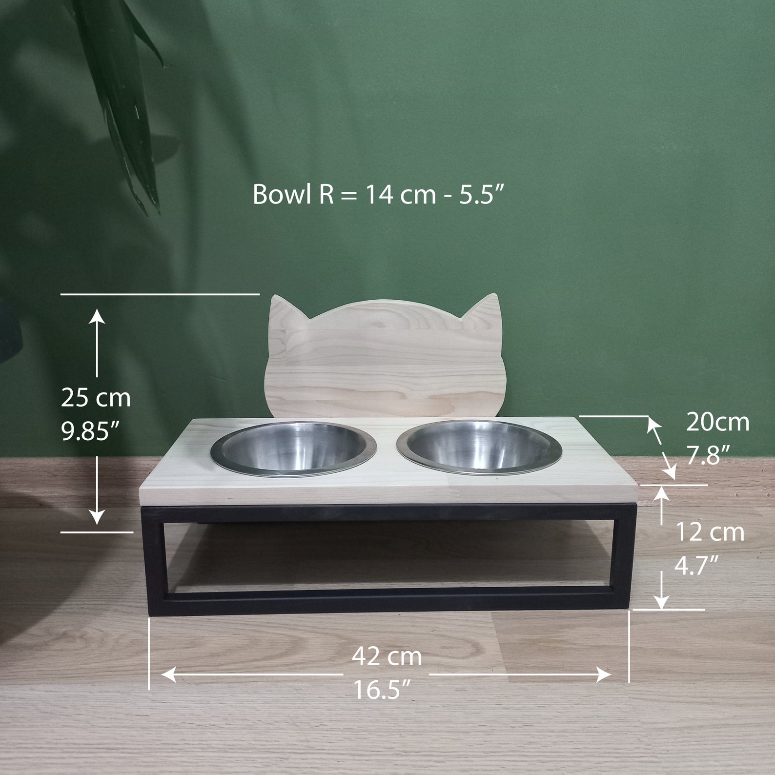Personalized Pet Food Stand, Pet Food Bowl, Metal and Wooden Pet Food ...