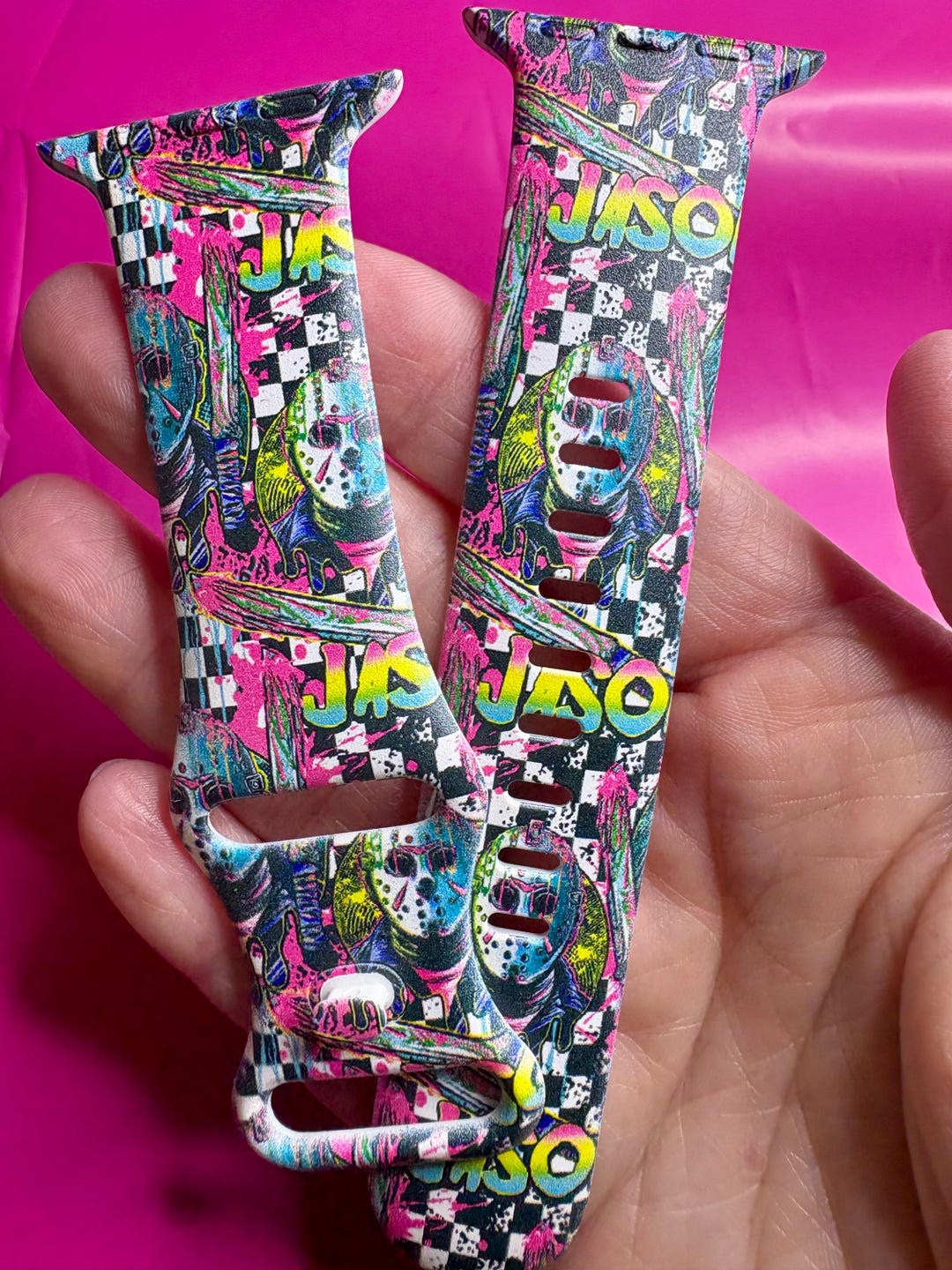 Colorful Jason Silicone Watch Band Compatible Apple Watch, Fitbit, 20mm ...