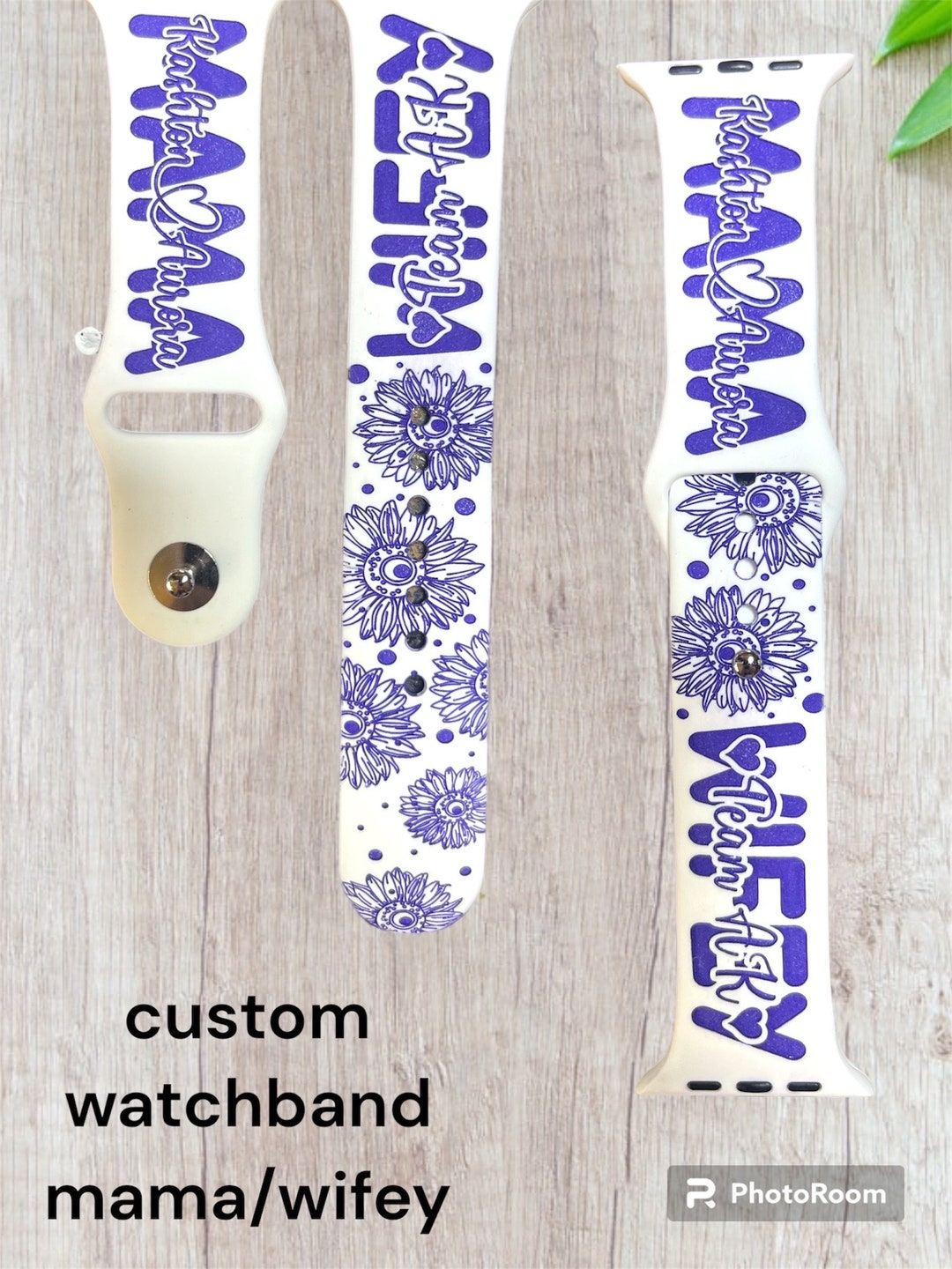 Custom Mama Band Sunflowers, Wife Engraved Watchband,samsung, Fitbit ...