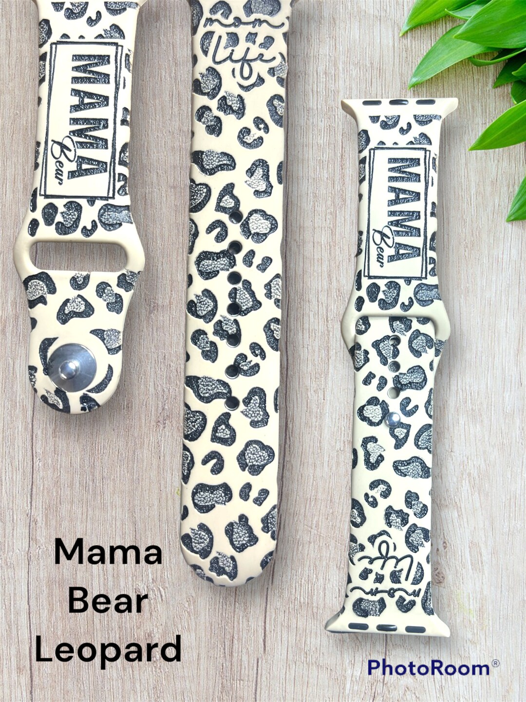 Leopard Mama Bear Engraved Watch Band: Samsung, Fitbit, Apple - Etsy