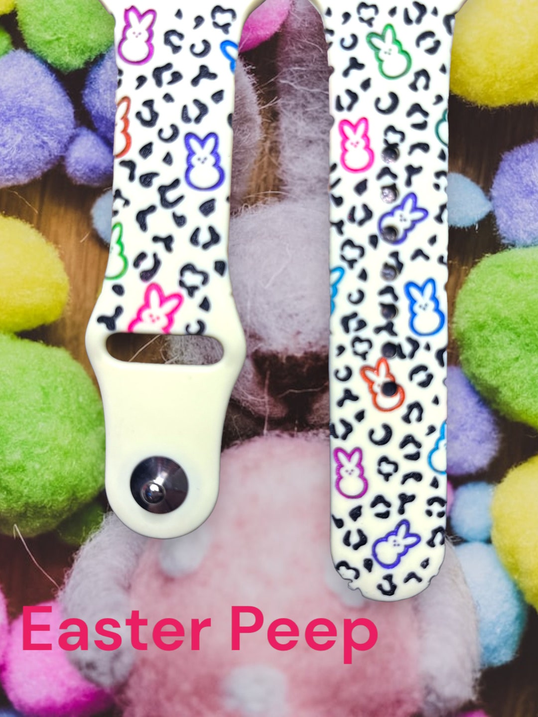 Easter Theme Leopard Apple Compatible Watchband, Peeps, Samsung, Fitbit ...
