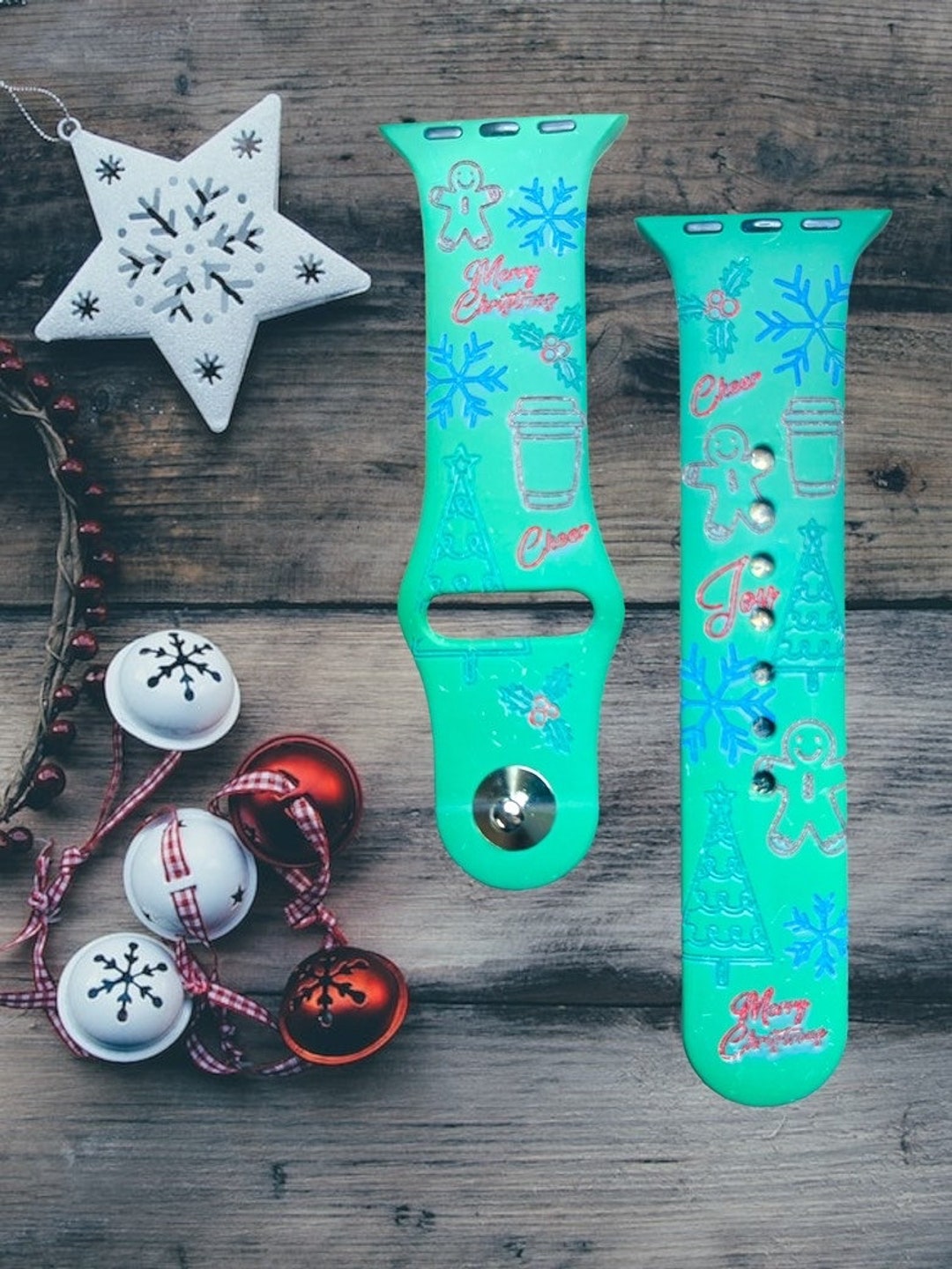 Christmas Gingerbread Engraved Watch Band: Samsung, Fitbit - Etsy