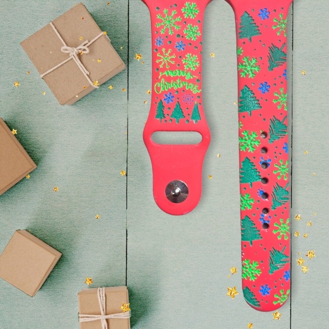 Merry Christmas Tree Band, Engraved Smart Watchband, Samsung Engraved ...