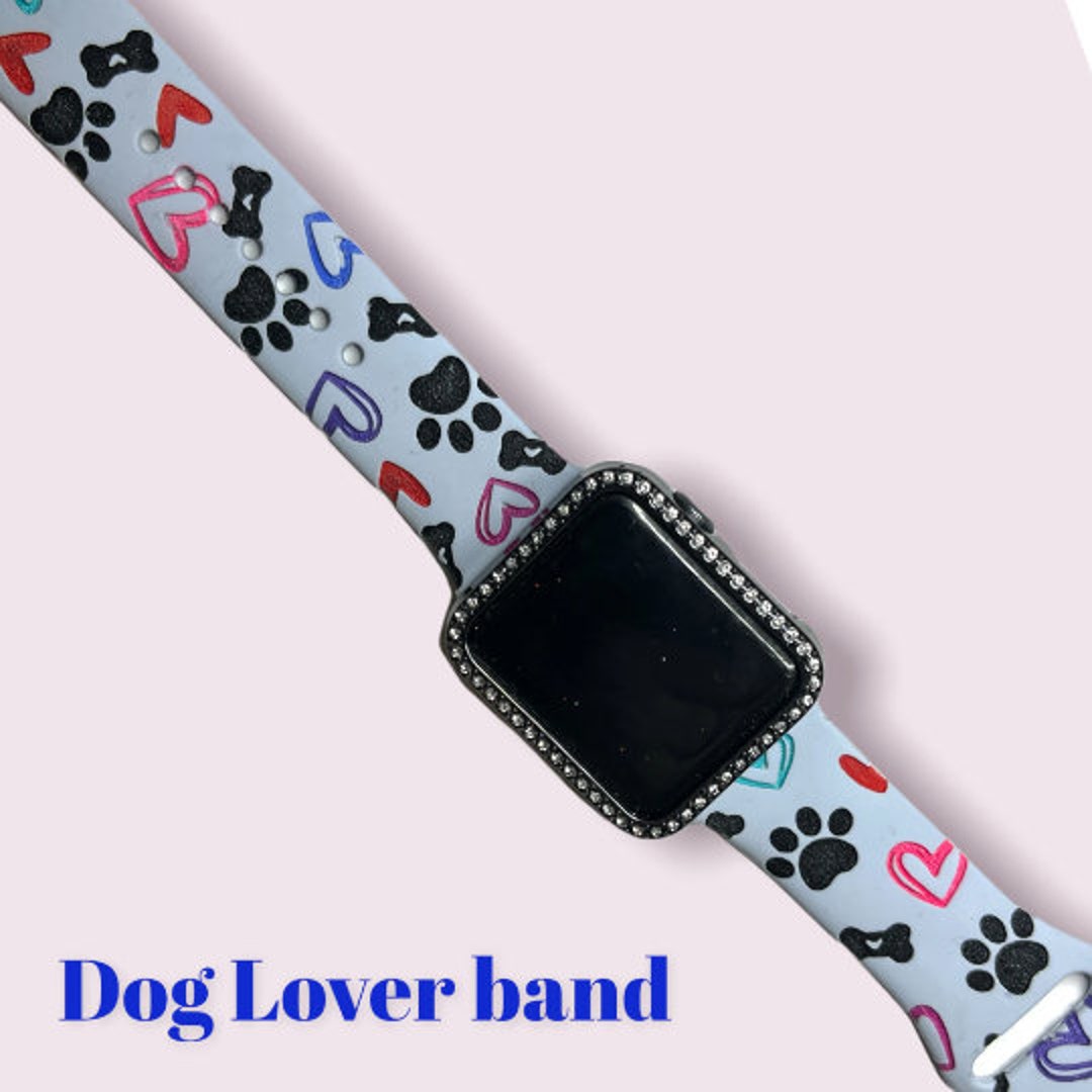 Dog Paw Print Smartwatch Band: Laser Engraved, Samsung Galaxy, Fitbit ...