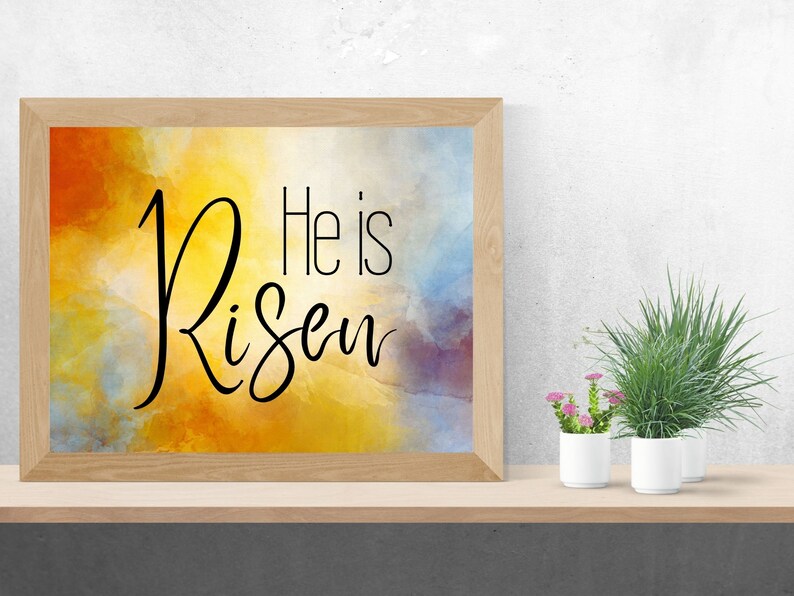 He Has Risen Printable, Easter Printable, Easter Prints, Christian ...