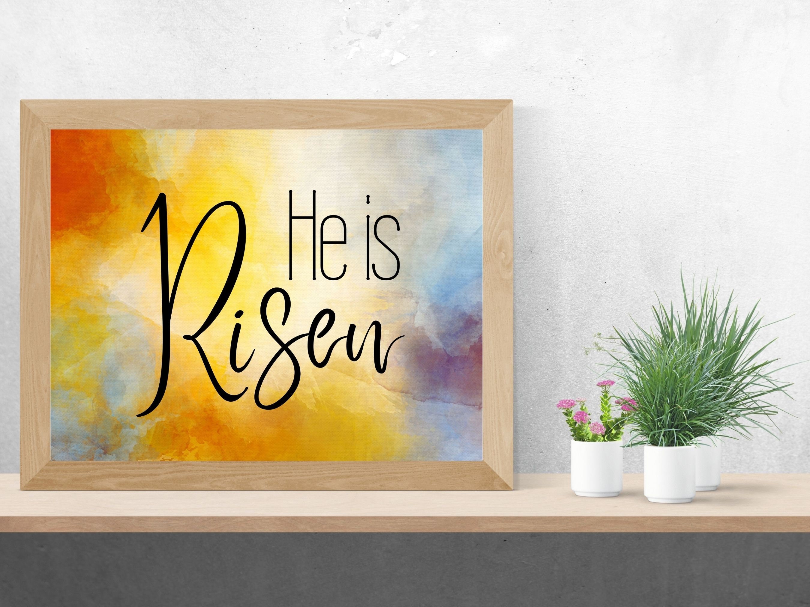 He Has Risen Printable, Easter Printable, Easter Prints, Christian ...