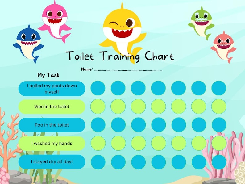 Baby Shark Toilet Training Chart Instant Download PDF Printable - Etsy ...