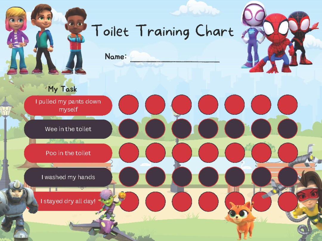 Spidey Toilet/potty Training Chart - Etsy Australia