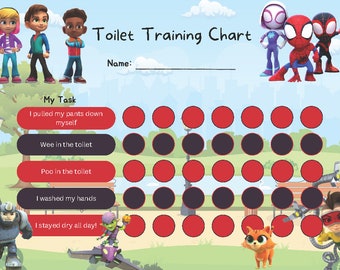 Spider-man Potty Training Reward Chart Spidey Sticker Chart - Etsy