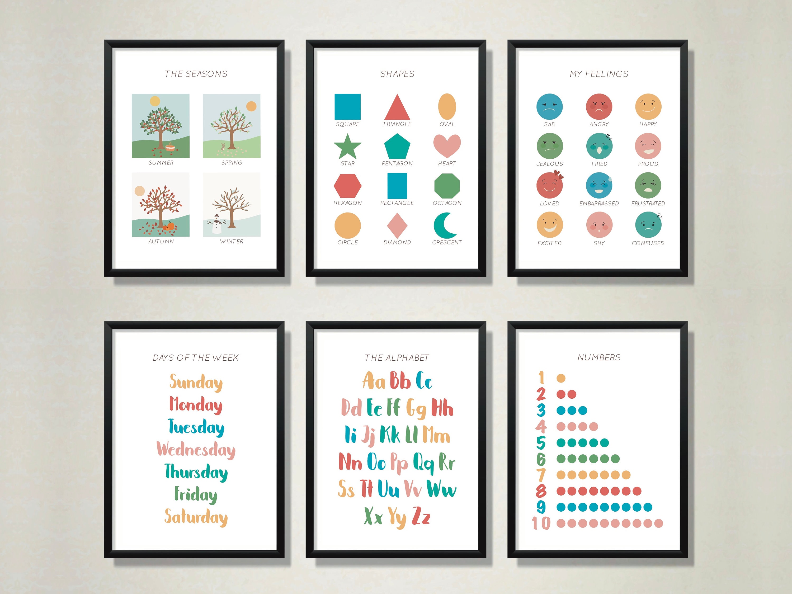 Arabic and English Educational Posters Set for Playroom | Printable ...