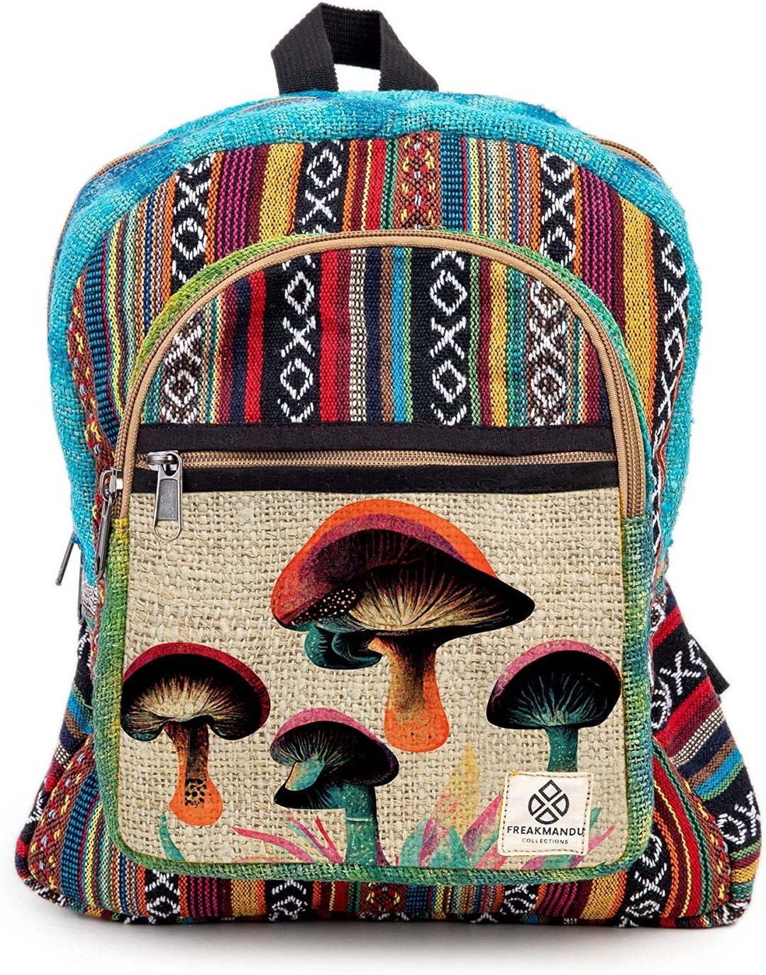Mushroom Head Hemp Backpack Bag Eco Friendly Unique Unisex Rustic ...